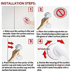 JanTeelGO Suction Grab Bar, Portable Suction Handle Bar Suction Grip Bar for Window Door Drawer Cabinet Mini Fridge Grab Puller (White)