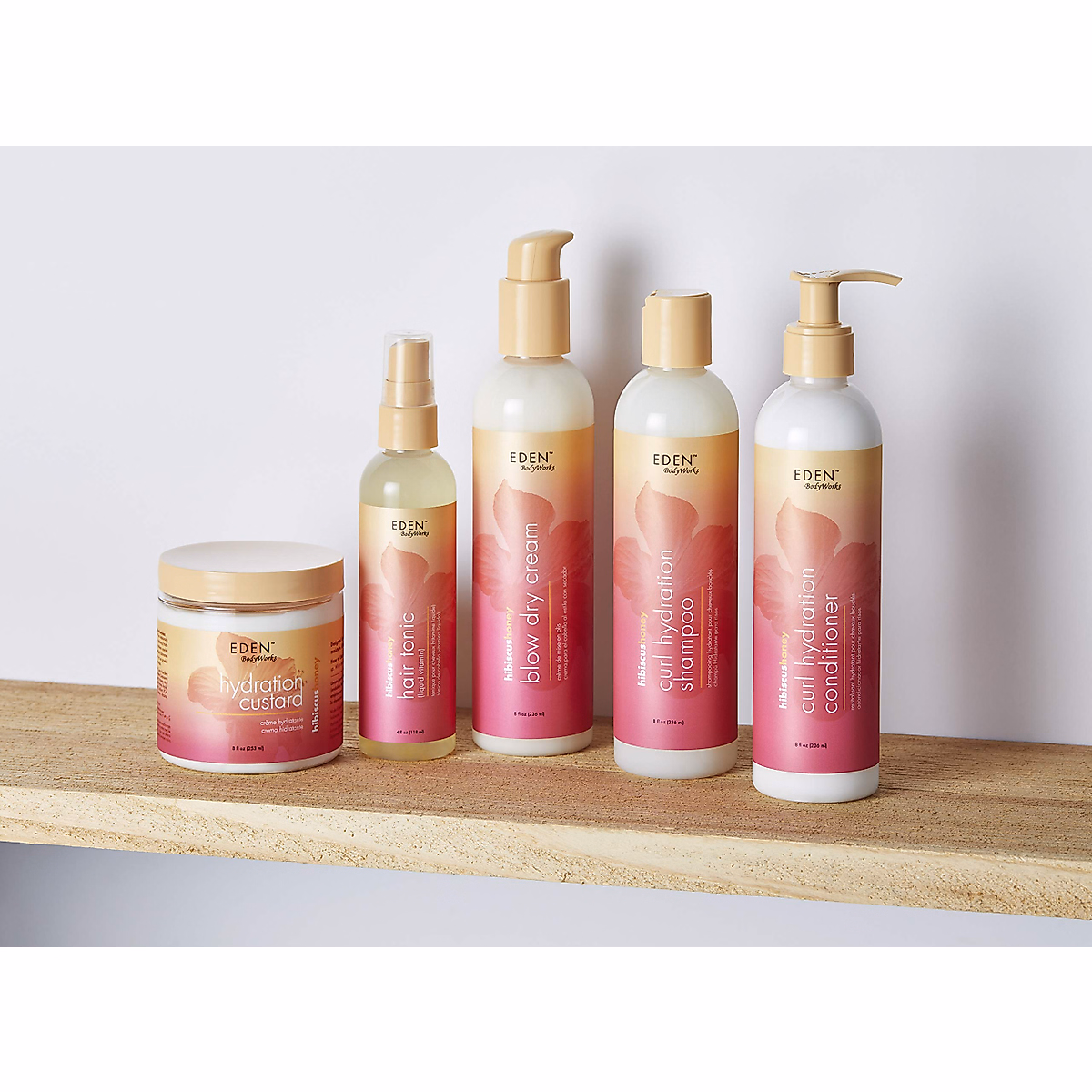 EDEN BodyWorks Hibiscus Honey Curl Hydration Shampoo | 8 oz | Glently Cleanse, Moisturize, Nourish & Soften Hair