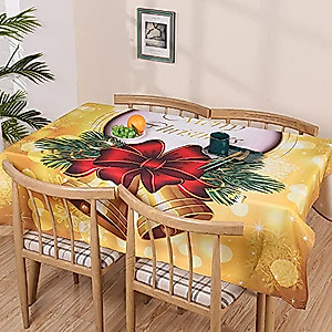 MLQL Christmas Tablecloth Waterproof Rectangular Home Coffee Table Table Cover Party Restaurant Decoration placemat A7 140x210cm