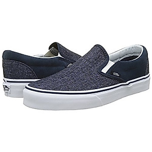 Vans Men's Classic, Check Foxing Cool Blue White, 7.5