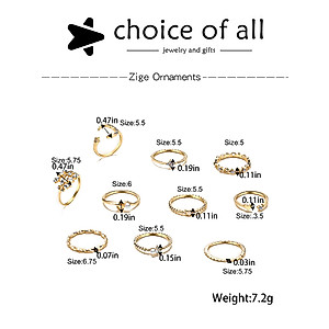 choice of all Stackable Rings Set for Women Gifts Trendy Stuff Gold Stackable Moon Star Knuckle Rings Boho Rings Cute Stuff Stocking Stuffers for Women Christmas Gifts 2024