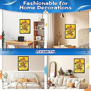 FIXSMITH Diamond Painting Kits, Sunflower Diamond Art Painting Kits for Adults Kids Beginners,12x16 inch,Full Drill DIY Art Paintings Kit,Ideal Gifts for Family Friends,Perfect for Home Wall Art Decor