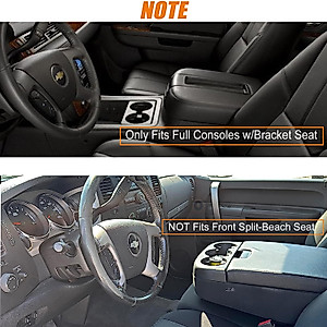 Youxmoto Center Console Lid 2007-2014 Fit for Chevy Silverado 1500 2500 3500/Suburban/Avalanche, Armrest Cover Fit for GMC Sierra 2008 2009 2010 2011 2012 2013, Only fits Full Central Floor Consoles