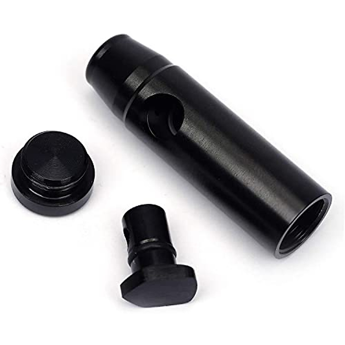 iSnuff Snuff Bullet Sniffer Snorter Dispenser (Metal) Black Amsterdam Style - Leak-Proof Storage Bottle Rocket Bullet