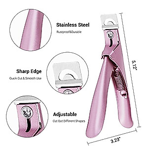 MelodySusie Acrylic Nail Clippers, Professional Nail Clippers Cutters for Acrylic Nails Fake Nail Tips, Adjustable Stainless Nail Trimmer, Manicure Tool for Salon Home Nail Art (Rose Gold)