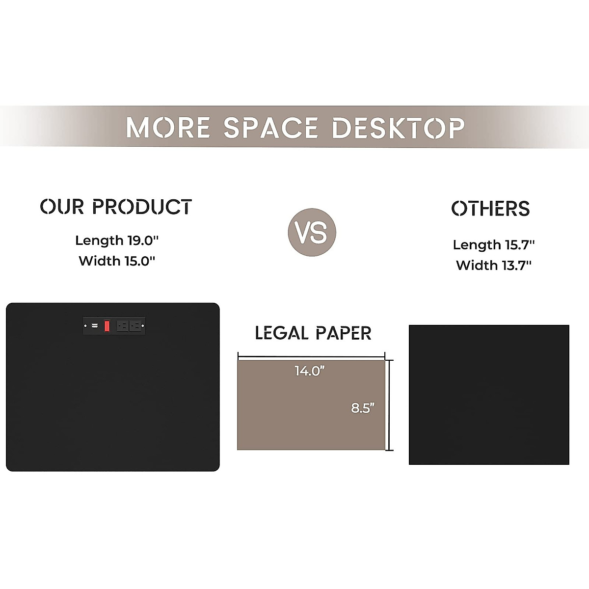 Hasuit Nightstand with Charging Station and LED Lights, Large Bedside Table with 3 Storage Drawer, Black Night Stand for Bedroom, Wider Tabletop 19.0''(L) x 15.0''(W)