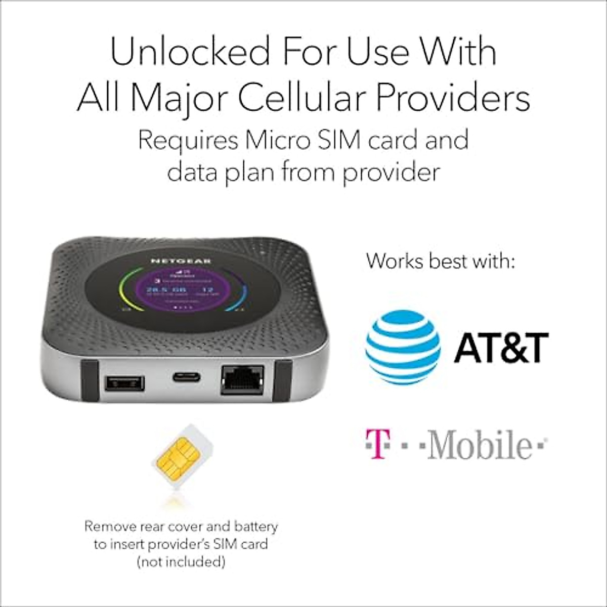 Netgear Nighthawk MR1100 4G LTE Mobile Hotspot Router (AT&T GSM Unlocked)(Steel Gray)