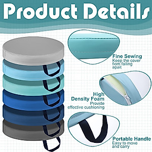 15 Inch Kids Floor Cushions with Handle Waterproof Circle Round Foam Cushion 2'' Thick Flexible Alternative Seating for Students Classroom Daycare Home Preschool Kindergarten (Pastel Color, 6 Pcs)