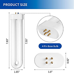 Belleone 15W Bug Zapper Light Bulb Replacement for T6 T8 T9 Lamp, FUL 15 Watt BL, 4-Pin Base, U Shaped Twin Tube Bulb for Outdoor Indoor, 2 Pack