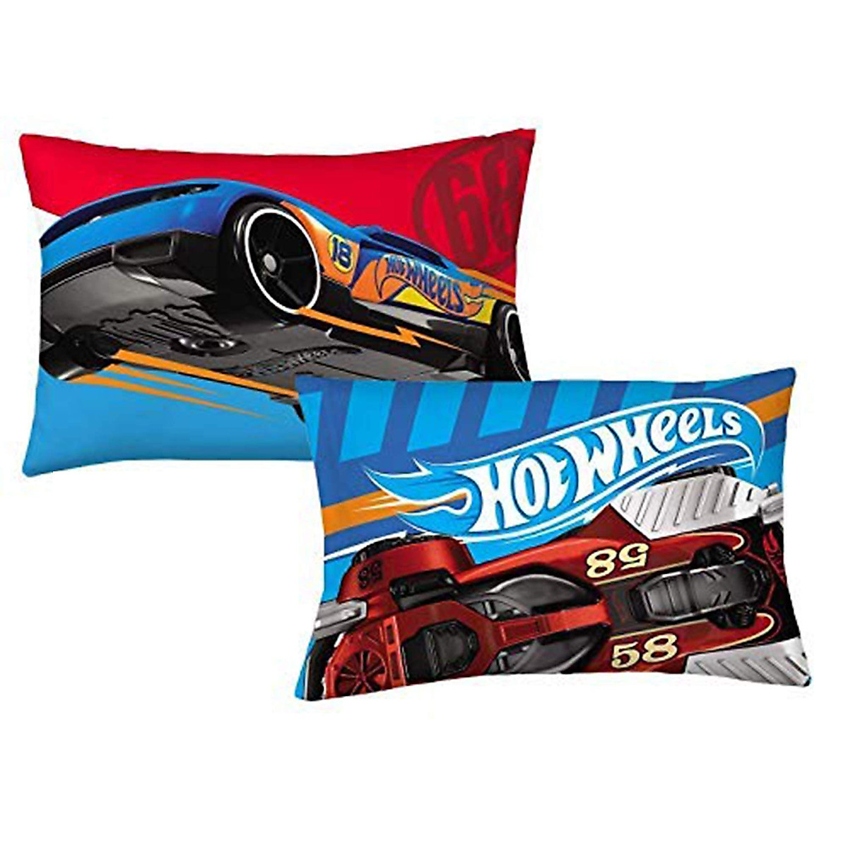 Hot Wheels Pillowcase Fast Pace Reversible Pillowcase for Kids - 20 X 30 Inch (1 Piece Pillow Case Only)