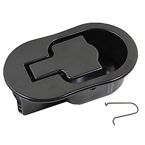 Reliable Recliner Replacement Parts HANDLE COMES WITH CABLE HOOK Sturdy Large Oval Black Solid Aluminum Metal Pull Recliner Handle 4-3/8" by 2-5/8" fits Ashley and Other Manufacturer Brands.