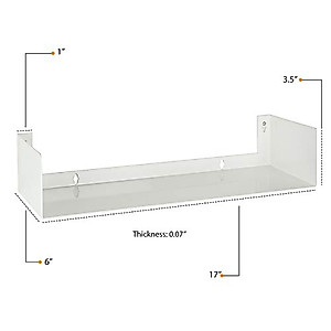 Wallniture Bali White Bookshelf and CD DVD Storage Shelf Set of 4, Metal Floating Book Shelves for Wall