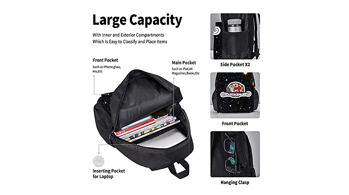 Cookie Swirl C Backpack 3-in-1 School Set with Glow Design