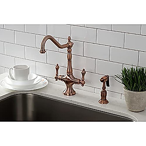 Kingston Brass KS177ALBSAC Heritage Kitchen Faucet, Antique Copper