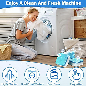 BLANDELLA Washing Machine Cleaner, Washing Machine Cleaning Tablets for Front Load and Top Load Washers, and Stain Remover for Laundry Tub 12-Month Supply