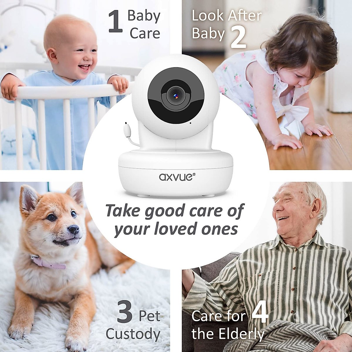 AXVUE Video Baby Monitor with 4.3" LCD Screen (High Resolution) and Remote Pan-Tilt-Zoom Camera Infrared Night Vision Extended Battery Long Range 1,000 feet