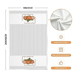 ARKENY Fall Kitchen Towels Set of 2,Orange Pumpkin Maple Autumn Dish Towels 18x26 Inch Drying Dishcloth,Farmhouse Home Decoration AD116