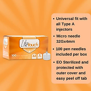 LiteTouch Pen Needle, 32Gx4mm, 100ct box