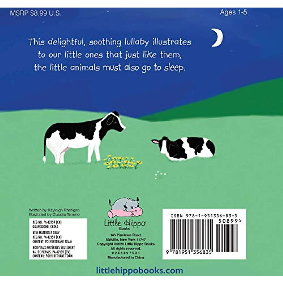 Night, Night to the Animals - Children's Padded Board Book - Bedtime Animals