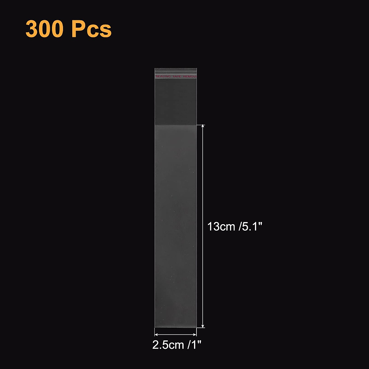 uxcell 300Pcs Clear Cello Bags, 1" x 5" Plastic Self Sealing OPP Cello Treat Bags Cello Poly Bags for Packing Cookies Candy Jewelry Gifts, Clear