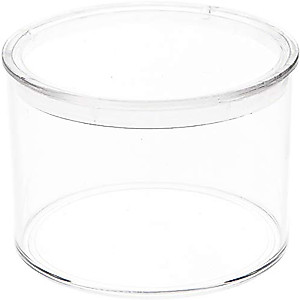 Pioneer Plastics 002C Clear Extra Small Round Plastic Container, 2" W x 1.4375" H, Pack of 4
