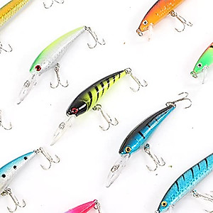 Artificial Fishing Baits,20pcs Fishing Lure Set,Reusable Fishing Tackle Accessories for Outdoor Saltwater Freshwater Trout Bass Salmon Fishing, 20pcs Fishing Lure Set,Artificial Fishing Baits,ReF