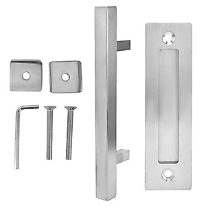TANIQIACA Stainless Steel Sliding Barn Door Handle - Double Sided Brushed Finish, Ergonomic & for Garage, Barn, Closet - Installation for Home & Commercial Use