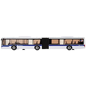 Daron RT8563 New York City MTA Metro Articulated Electric Bus 1:43 Scale- 16 Inches long White/Blue/Black