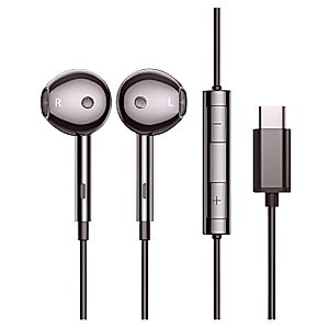 USB C Headphones Replacement for Samsung Z Flip4 Fold4, HiFi Stereo Type C Earbuds Wired Earphones Mic Volume Control for Samsung Galaxy Z Flip 4 3 Z Fold 4 3, Galaxy S21 FE, S21 Ultra Note 20