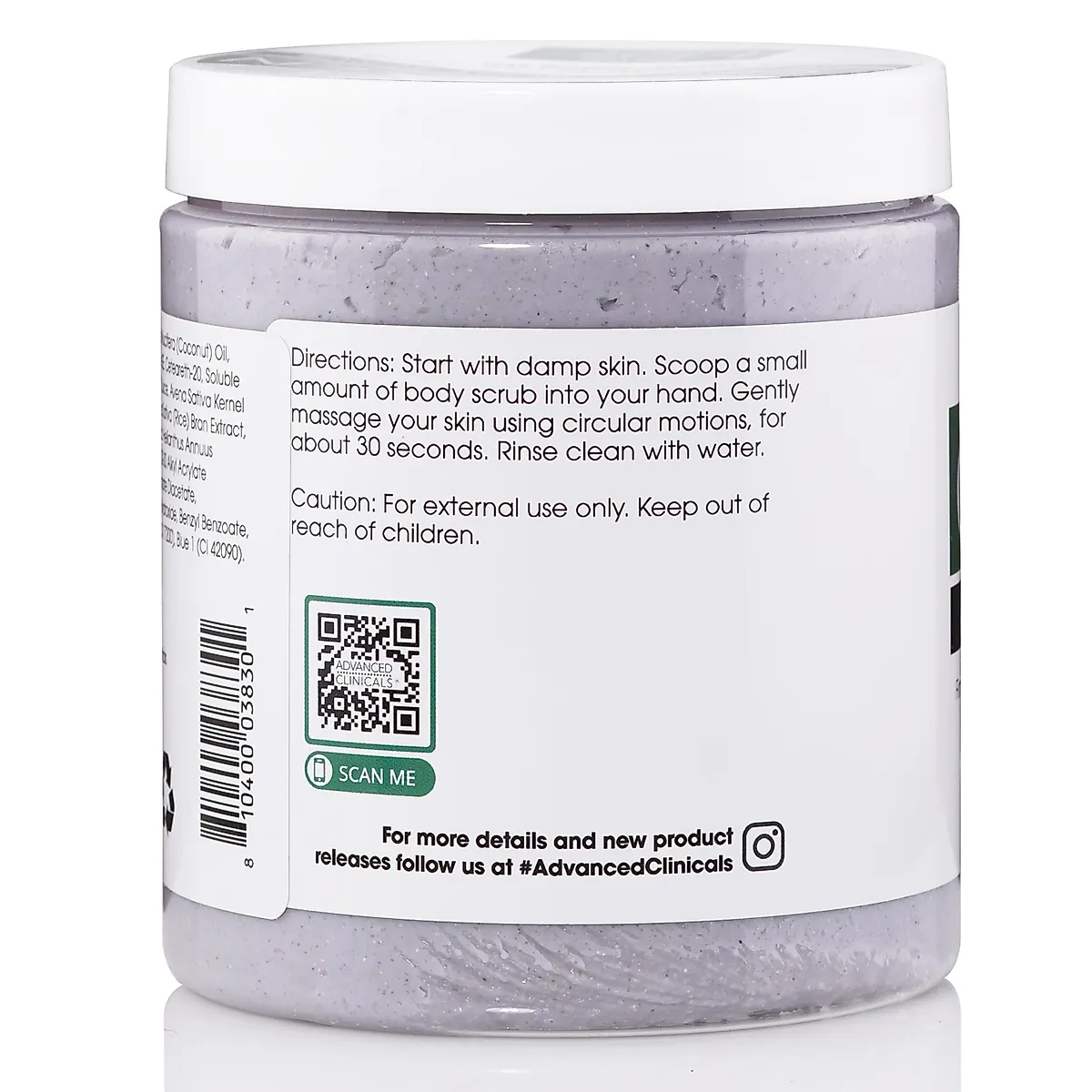 Advanced Clinicals Collagen Exfoliating Body Scrub W/Vitamin E Oil + Pumice + Coconut Oil | Moisturizing Body Wash For Women | Skin Care Exfoliator Scrub To Remove Acne, KP Bumps, & Dead Skin, 19 Oz