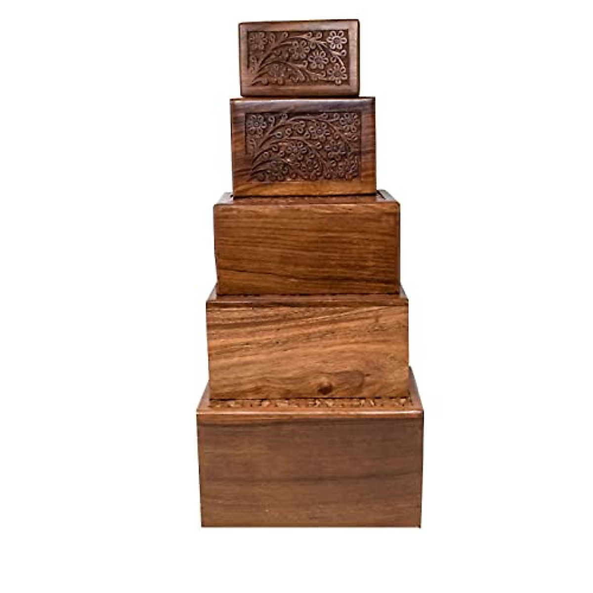 SMIURNS Wooden Urn - Rosewood Design Urns in Different Sizes- Small urns with Ashes Keepsake -Beautiful urns for Human Ashes Adult Male and Female- Casket and Decorative Urns Wooden Box (Large)
