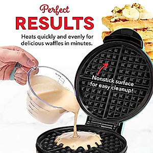 DASH Express 8” Waffle Maker for Waffles, Paninis, Hash Browns + other Breakfast, Lunch, or Snacks, with Easy to Clean, Non-Stick Cooking Surfaces - Aqua