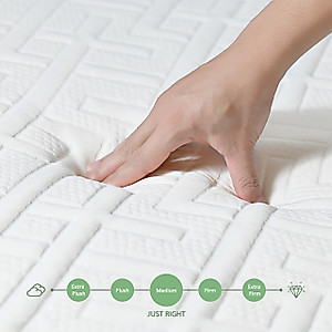 HOXURY King Mattress, 12 Inch Green Tea Memory Foam Mattress in a Box, Medium Firm King Size Mattress for Pressure Relief, CertiPUR-US Certified