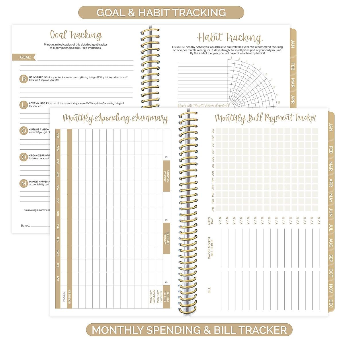 bloom daily planners 2023 Calendar Year Day Planner (January 2023 - December 2023) - 5.5” x 8.25” - Weekly/Monthly Agenda Organizer Book with Stickers & Bookmark - Jewel Tones