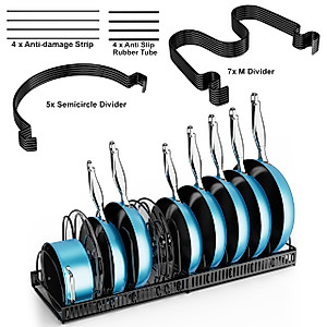 coneyaro Expandable Pots and Pans Organizer Pot Rack for Kitchen Cabinets