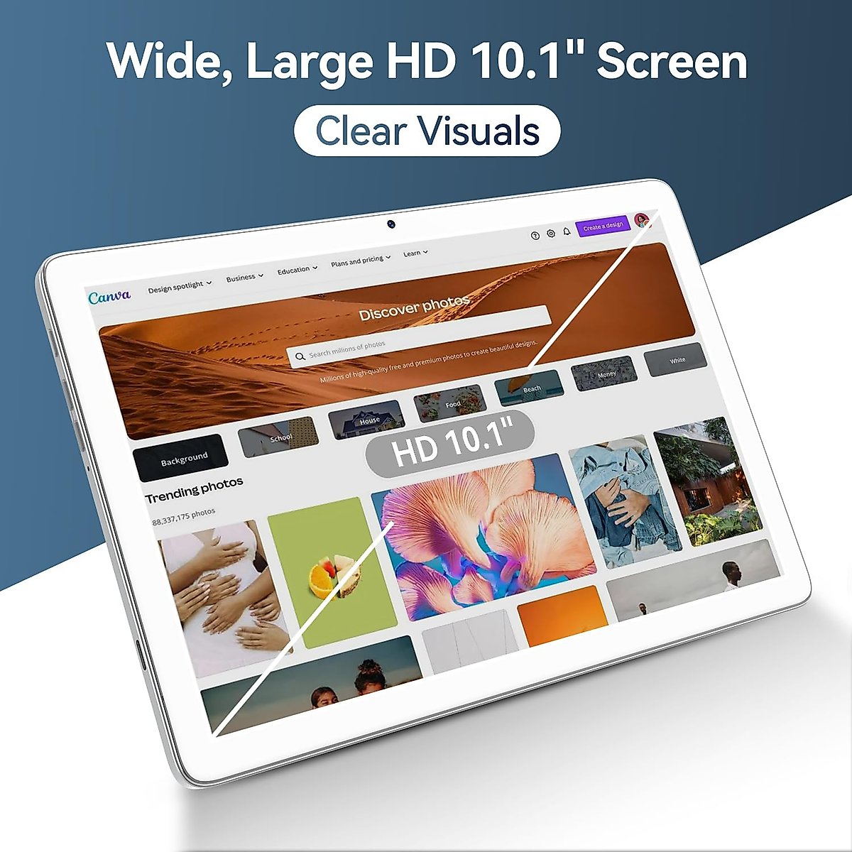 Tablet 2025 Latest Android Tablet 10 inch, Octa-Core 5G WiFi Tablet with Keyboard, 128GB + 8GB + 1TB Expandable Storage, Large Touch-Screen Tablet, 13MP Dual Camera/Bluetooth/GPS/HD Display/Mouse/Case