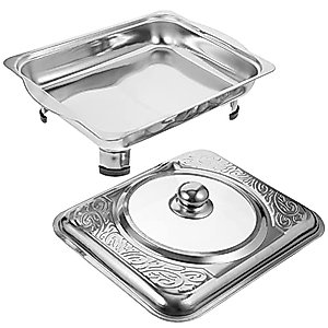 Healeved Snack Tray Chafing Dish Stainless Steel Buffet Chafer Tray Rectangular Buffet Stove Chaffing Servers Food Warmers for Parties Buffets Catering Chafing Dish Buffet Set