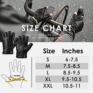 Kebesu Fingerless Driving Riding Leather Gloves Outdoor Anti-Slip Sports Half Finger Gloves for Men Women