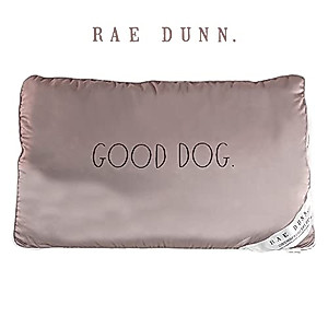 Rae Dunn Dog Bed, Memory Foam Pet Bed with Removable Cover for Small, Medium, and Large Dogs, Durable Dog Mattress, Large, Taupe