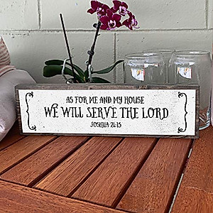 ANVEVO As for Me and My House We Will Serve The Lord - Metal Wood Sign Light - Bible Verse Decorations for Home - Rustic Farmhouse Decor - Rustic Wall Art - Home Decor Clearance - Modern Home Decor
