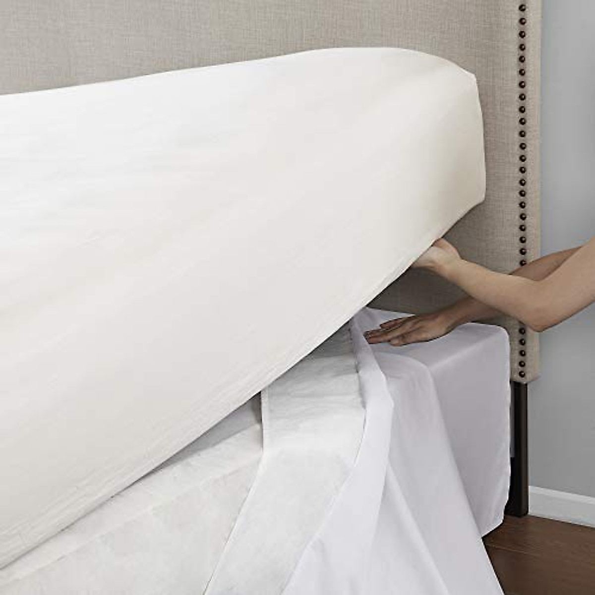 Madison Park Simple Fit Bedskirt, 6" W x 236" L + 26" D, White