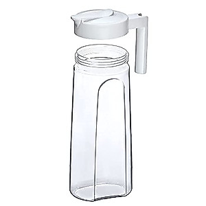 Amazing Abby - Slim - Tritan Pitcher (64 oz), Unbreakable Plastic Pitcher with Lid, BPA-Free, Heat-Resistant, Dishwasher-Safe, Great for Both Iced and Hot Drinks, Indoors and Outdoors, White