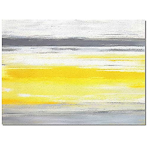 Abstract Yellow Grey Pattern Filling Area Rug 3'x5' Kitchen Rugs Non Skid Washable Baby Carpet, White Shabby Pattern Absorbent Hallway Runner Rug for Living Room/Bathroom/Bedroom