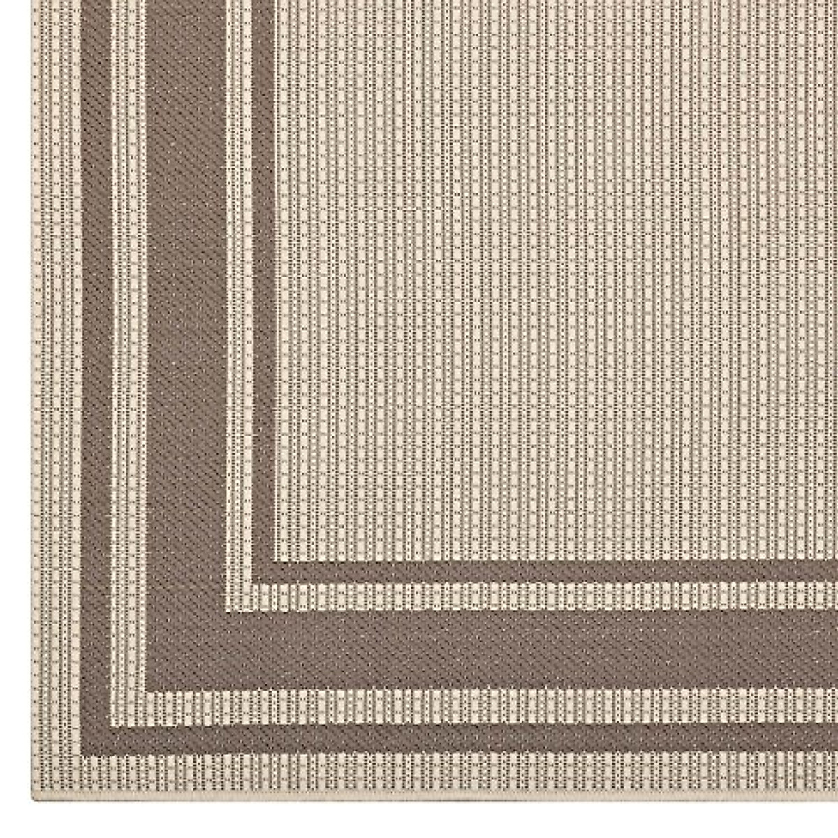 Modway Rim Solid Border 8x10 Indoor and Outdoor In Light and Dark Beige