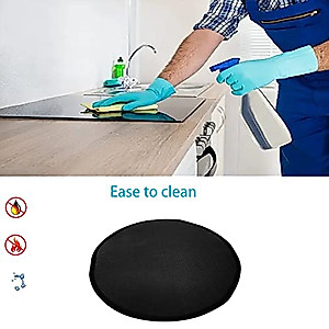 YWWQYBYQ 24" Fire Pit Mat,Round Grill Mat for Outdoor Grill Deck Protector, Double-Sided Fireproof BBQ Grill Mat, Oil-Proof Waterproof Under Grill Mat Black