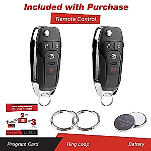 KeylessOption Keyless Entry Car Remote Uncut Ignition Flip Key Fob for 2013-2016 Ford Fusion N5F-A08TAA (Pack of 2)