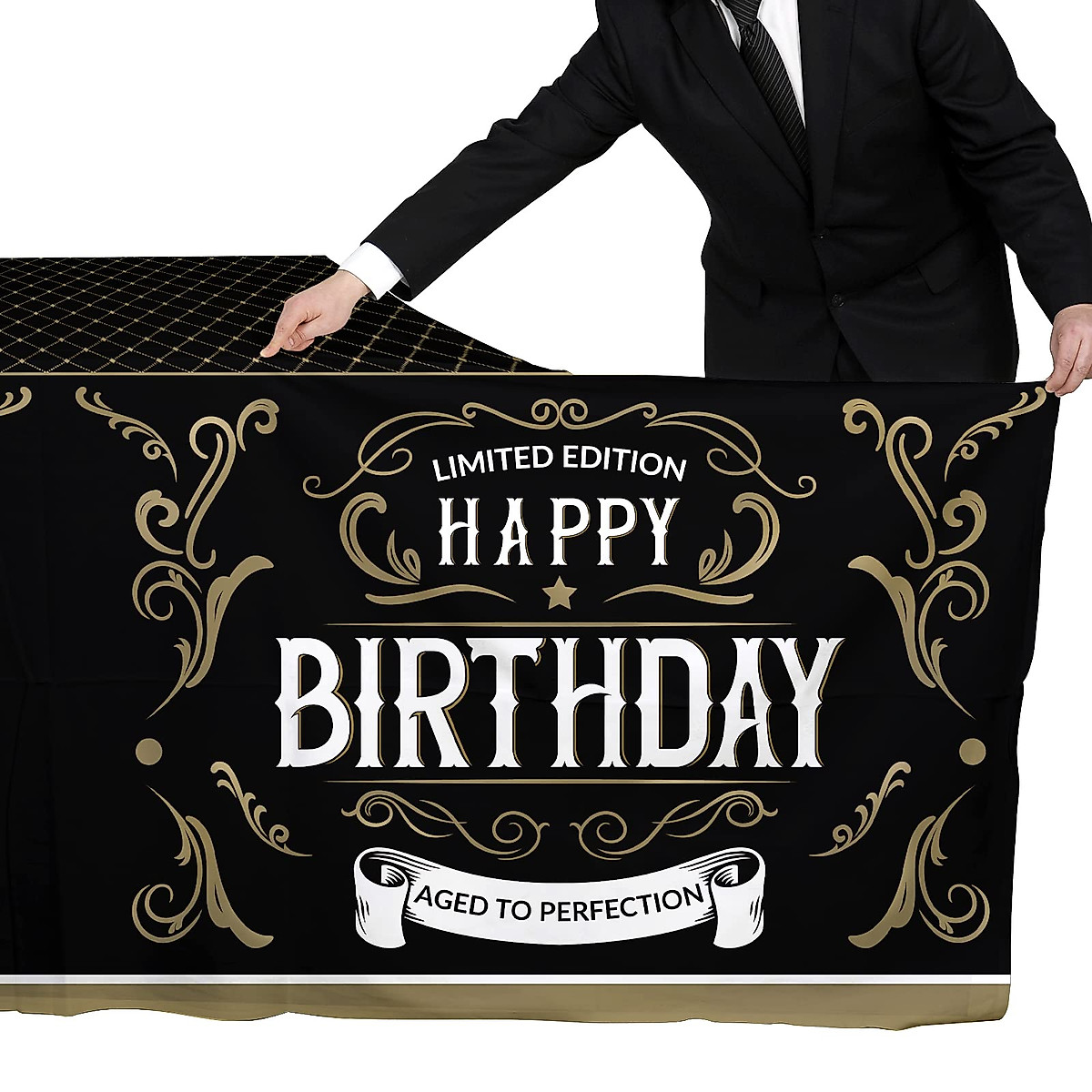 Birthday Party Supplies Disposable Tablecloth Plastic Waterproof Table Cover for 90th 80th 70th 60th 50th 40th 30th Birthday Party Decorations, 3 Pack 54X108inch