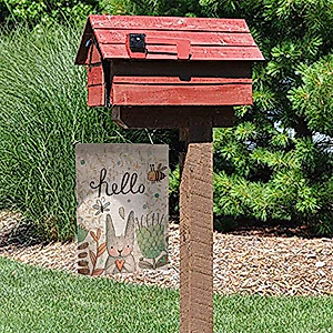 BLKWHT Hello Easter Bunny Garden Flag Vertical Double Sided 12.5 x 18 Inch Spring Rabbit Yard Decor