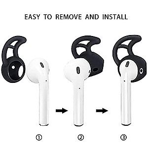 Loirtlluy 4 in 1 Anti-Lost Accessories for Airpods, Airpods Strap Magnetic Cord, Ear Hooks and Covers Compatible with Airpods 1 & 2, Airpods Watch Band Holder, Blac