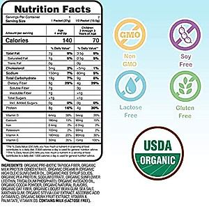Earthshake Organic Kids Protein Nutritional Shake, Chocolate - Non GMO, Lactose Free, Soy Free, Gluten Free, Less than 1g of Sugar Per Serving, Amazing Taste | All Ages 2 & Up (Chocolate, 10 Count)